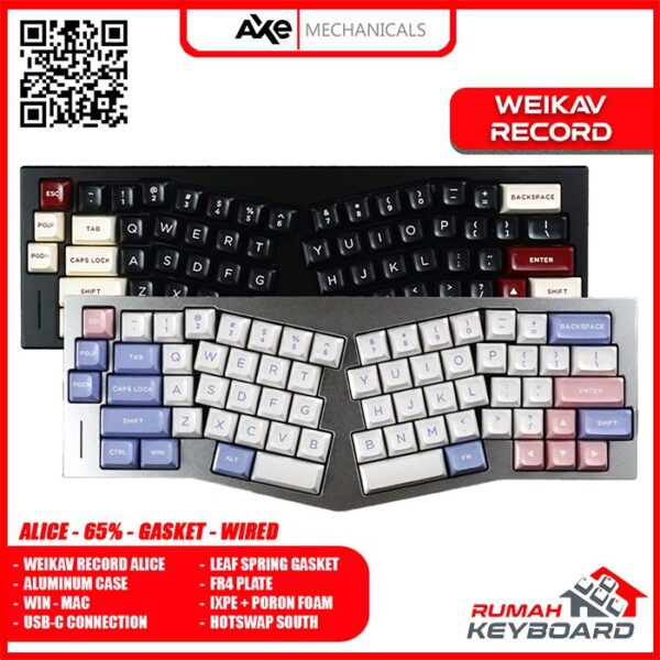 MECHANICAL KEYBOARD - WEIKAV RECORD ALICE - ALUMINUM - GASKET - VIA ...