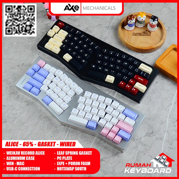 MECHANICAL KEYBOARD - WEIKAV RECORD ALICE - ALUMINUM - GASKET - VIA ...