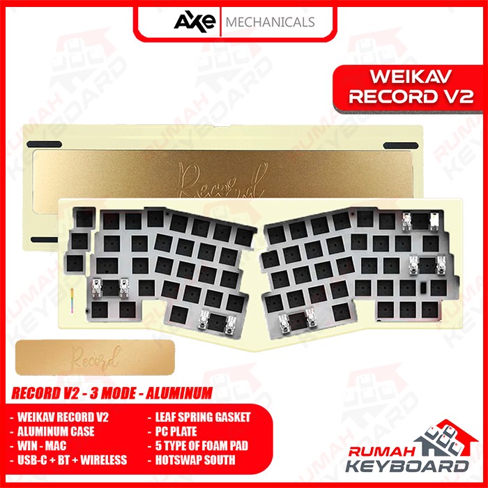Mechanical Keyboard - WEIKAV Record Alice V2 - Alumunium - Spring ...