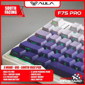 Aula F75 PRO - 75% Compact - 3 Mode - Gaske Mount - RGB - PBT Keycap ...
